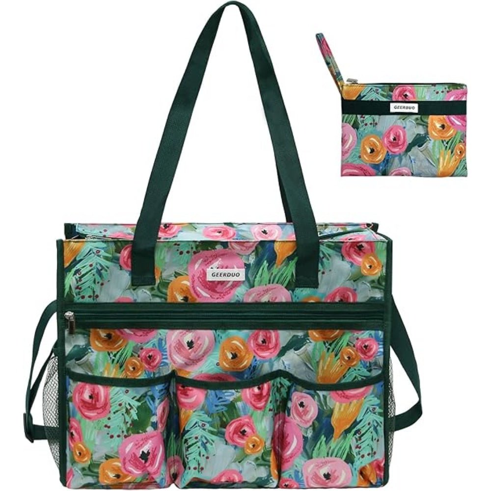 JLDTOP Utility Waterproof Tote Bag for Women | Multi-Pocket Laptop Bag ...